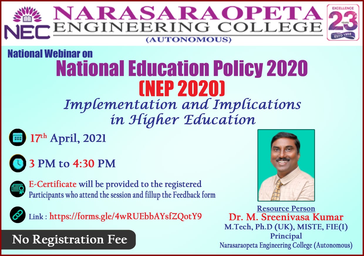 National Education Policy 2020 (NEP 2020). Implementation and ... National Education Policy 2020 (NEP 2020). Implementation and ...