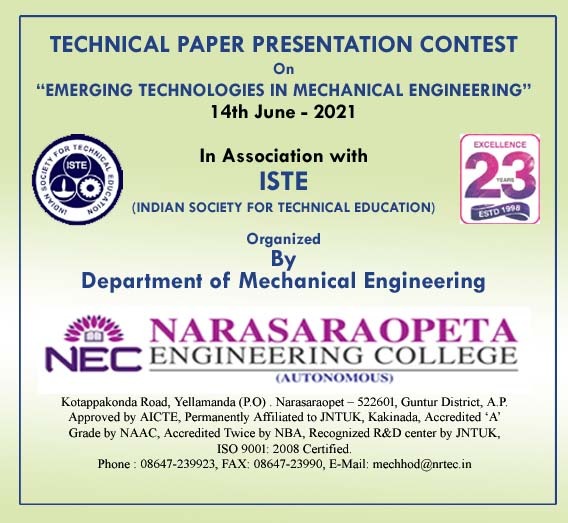 Department of Me conducted a technical paper presentation on “Emerging ...