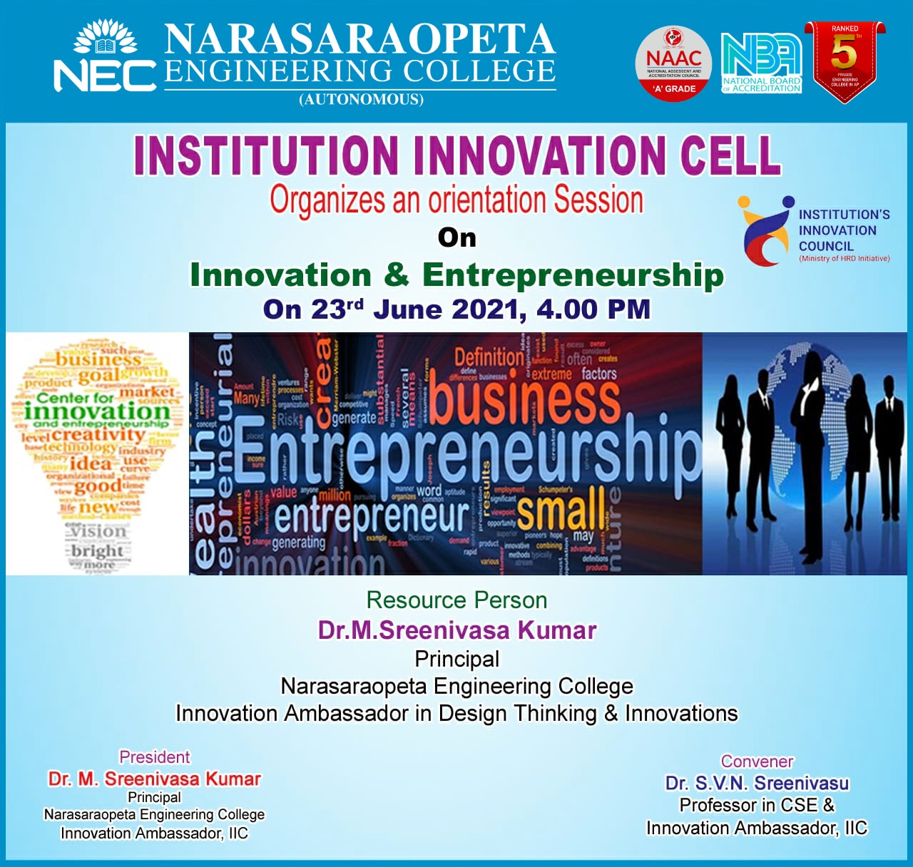 Institution Innovation Cell Organise an Orientation session on ...