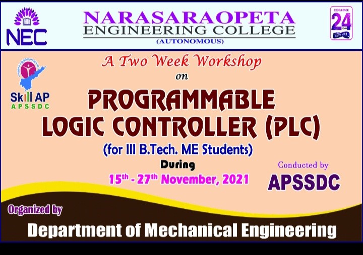 Department of Mechanical Engineering organized a Two weeks workshop on ...