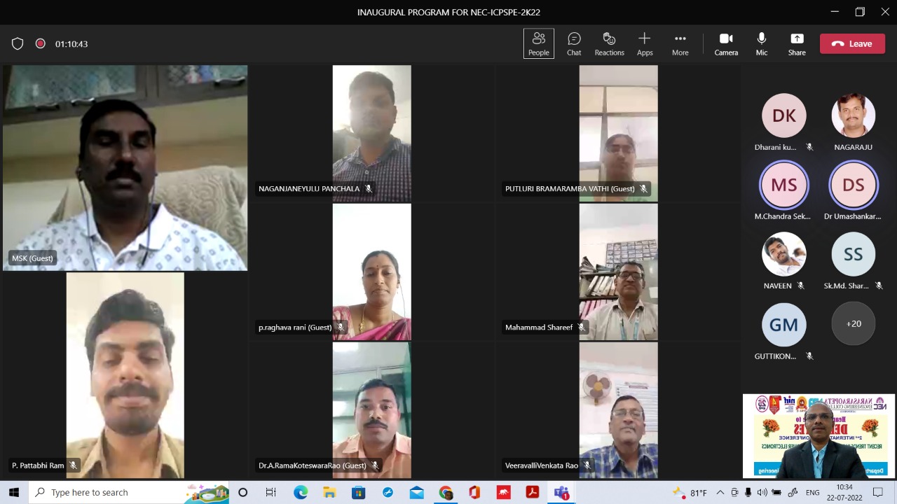 The EEE Department of NEC is conducting a Two Day 2nd International ...