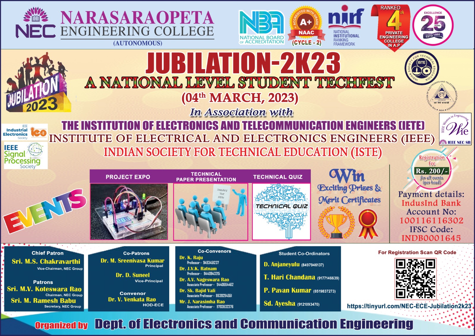 The Department of ECE is organizing A National Level Student Techfest ...