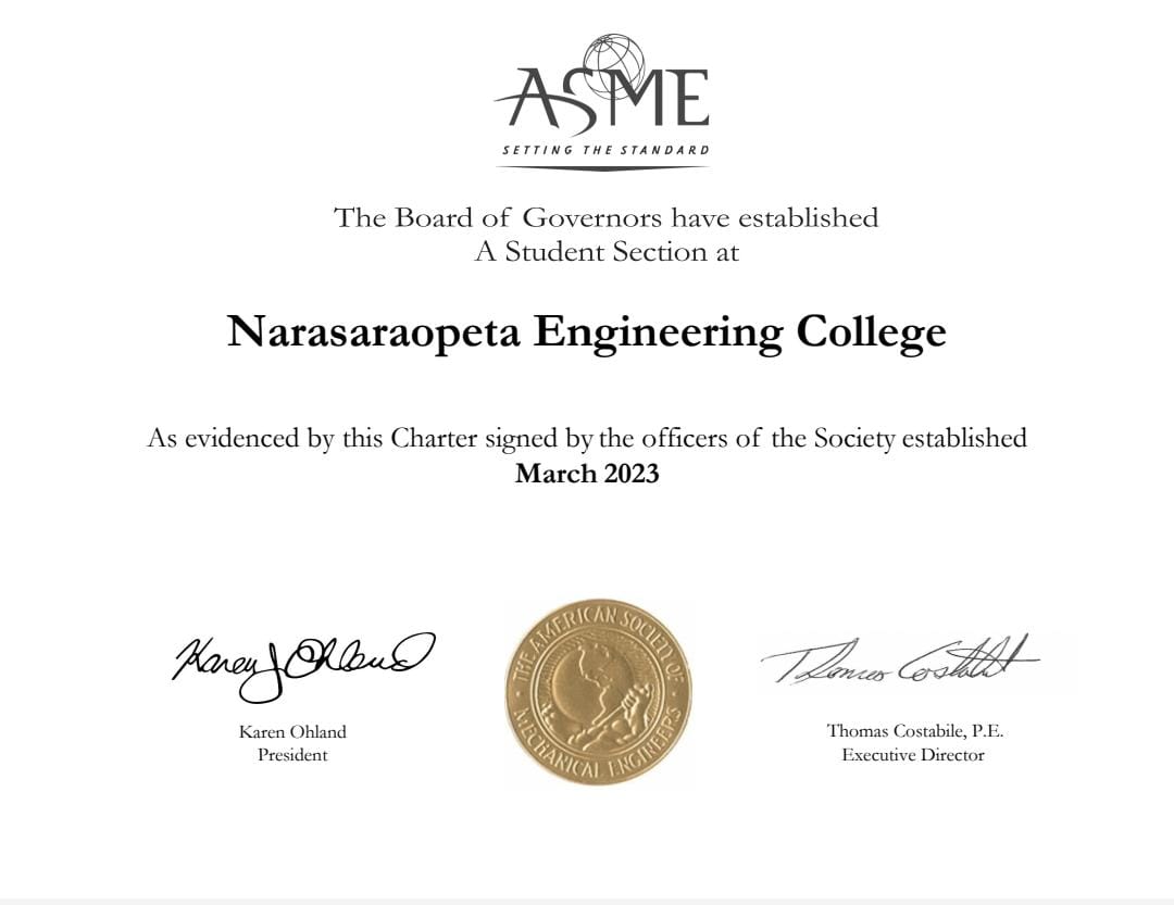 A student section of the American Society of Mechanical Engineers (ASME ...