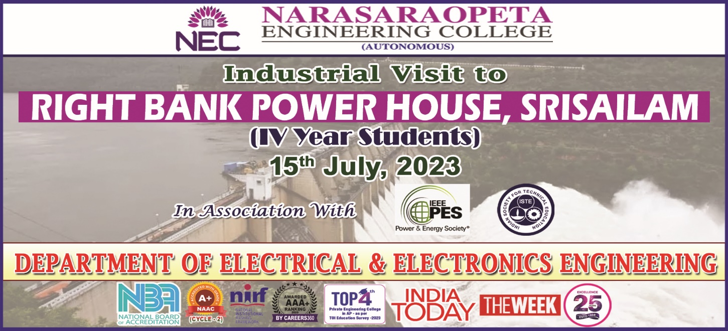 Department of EEE EEE arranged Industrial Visit to 20 Batch IV B.Tech ...