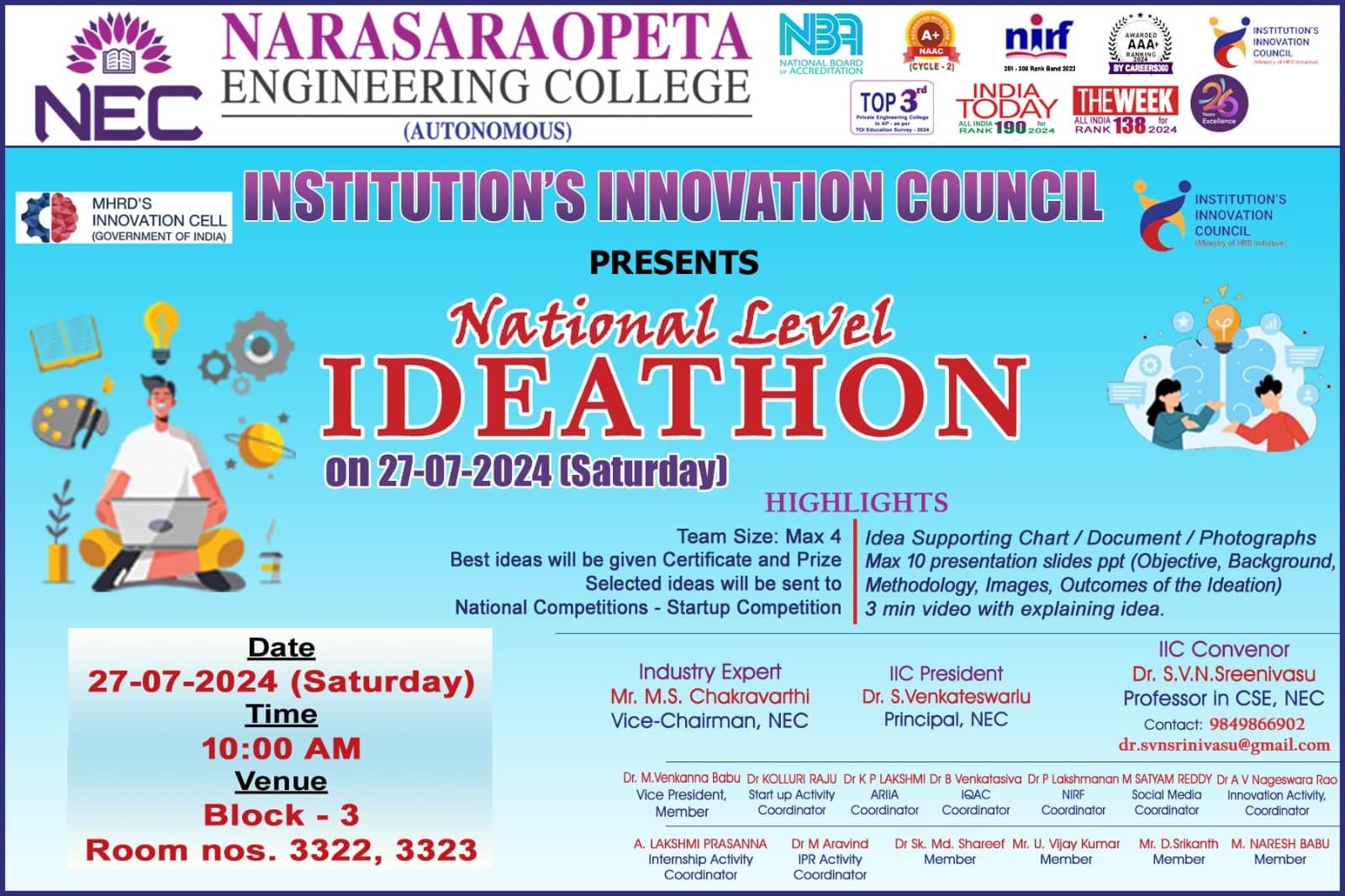 National Level Ideathon at Narasaraopeta Engineering College ...